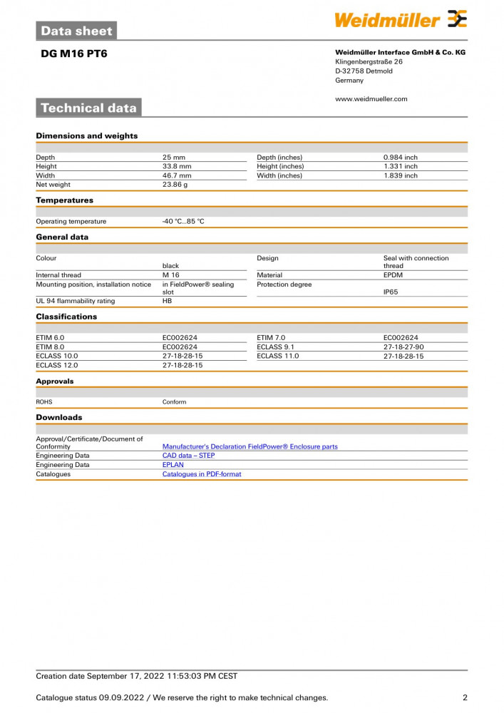 WEIDMULLER 2545540000 product document page 2