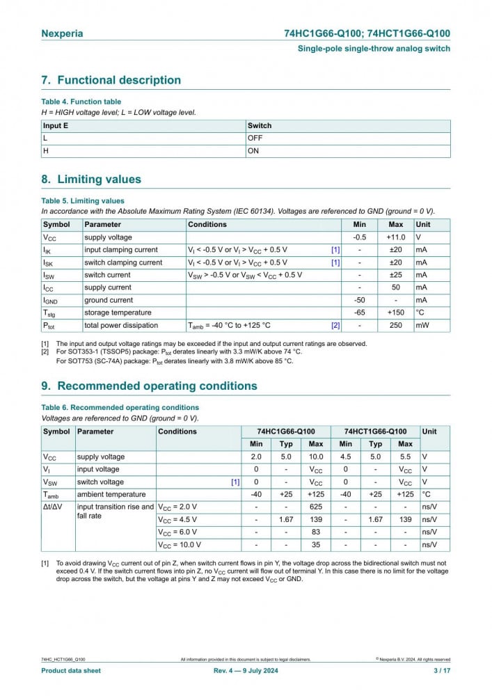 Nexperia datasheet page 3