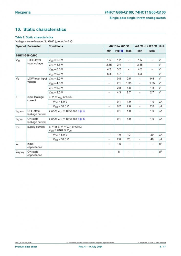 Nexperia datasheet page 4