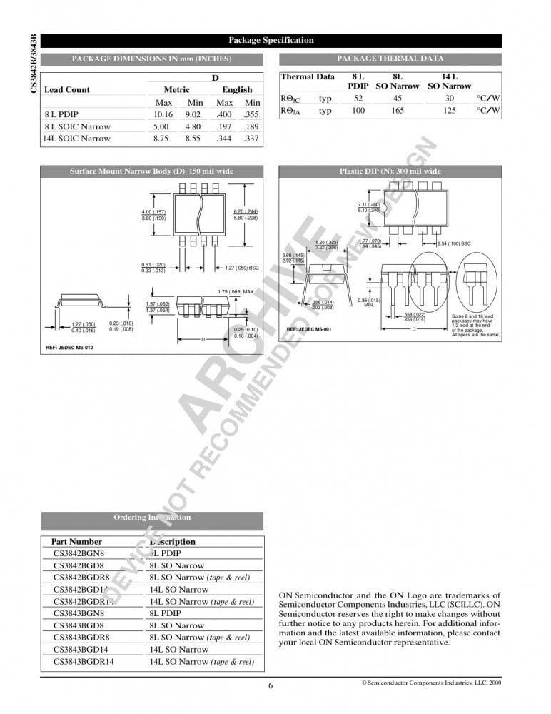 CS3843BGN8 datasheet page 6
