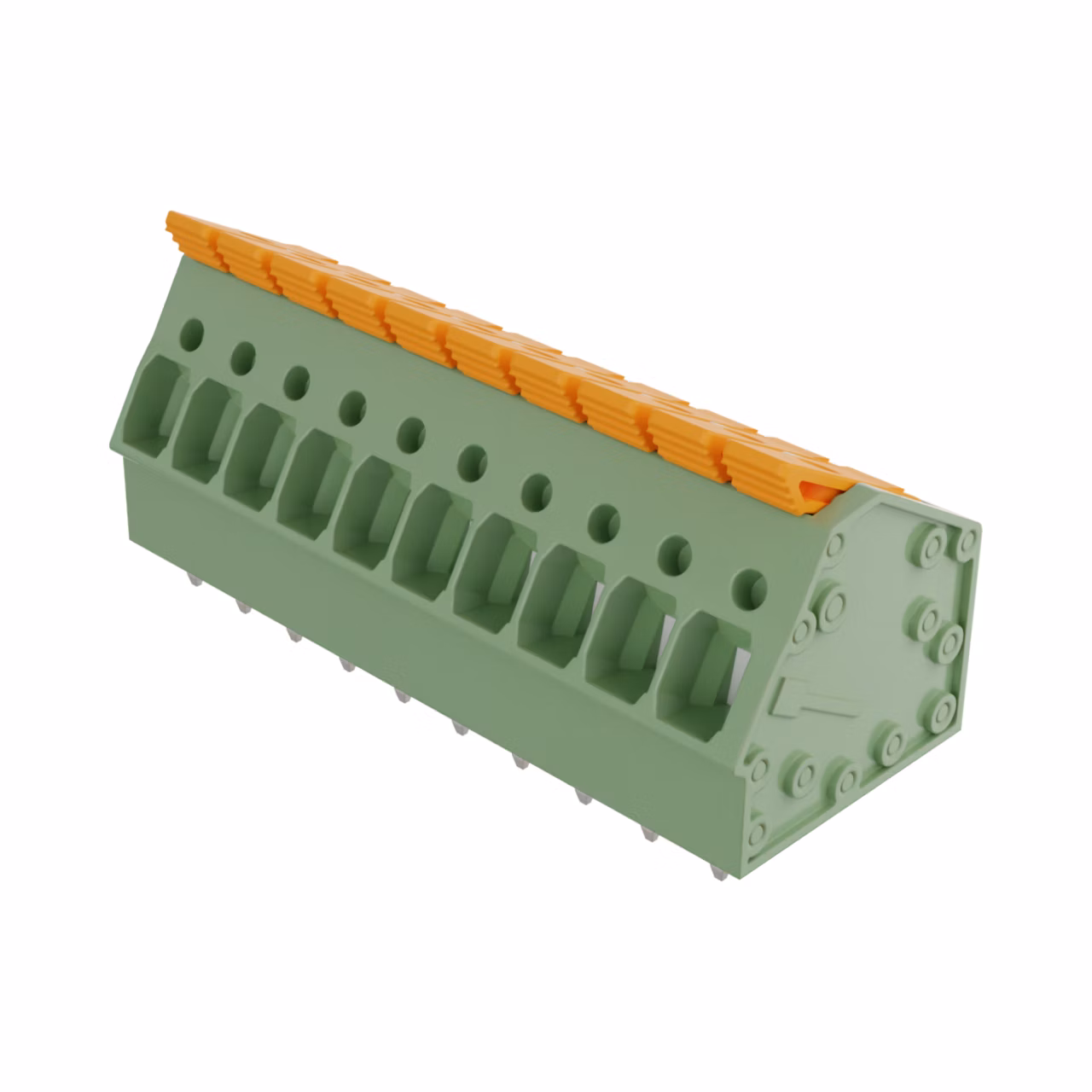 5.00mm Pitch Lever Activated Fixed Mount PCB Terminal Block, 35° Wire Entry, 10 Circuits for sale