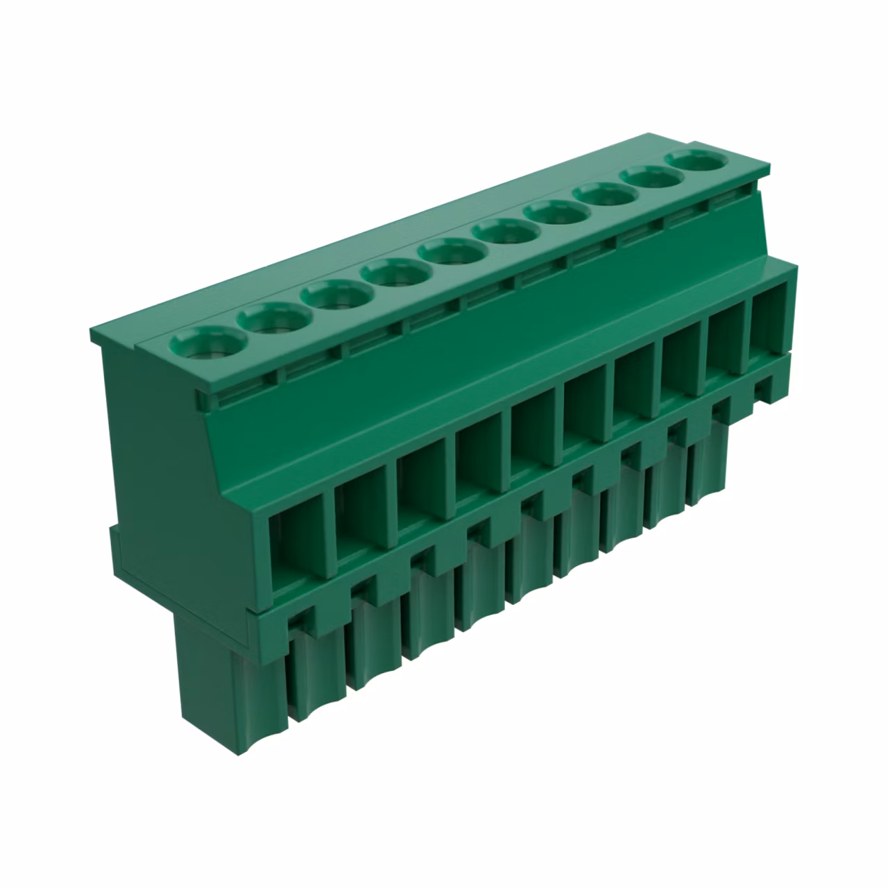 3.50mm Pitch Eurostyle Vertical Plug, with Standard Imprinting, Rear Wire Entry, Green Housing, 10 Circuits for sale