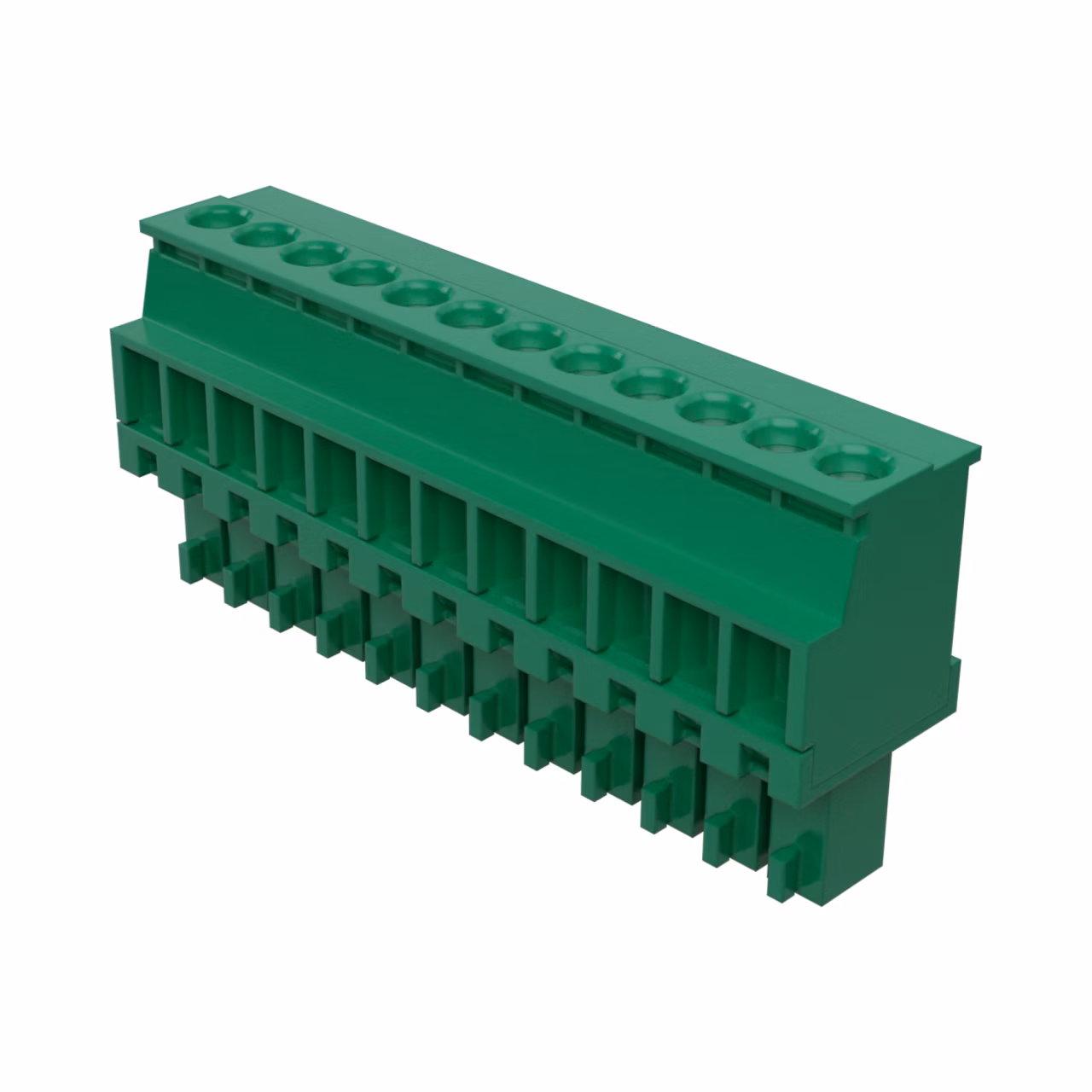 3.50mm Pitch Eurostyle Vertical Plug, with Standard Imprinting, Front Wire Entry, Green Housing, Gold (Au) Plated, 12 Circuits for sale