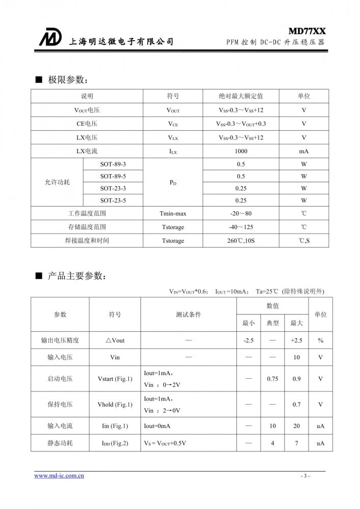 MD7730 datasheet page 3