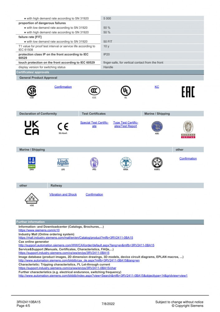3RV24110BA15 technical document page 4