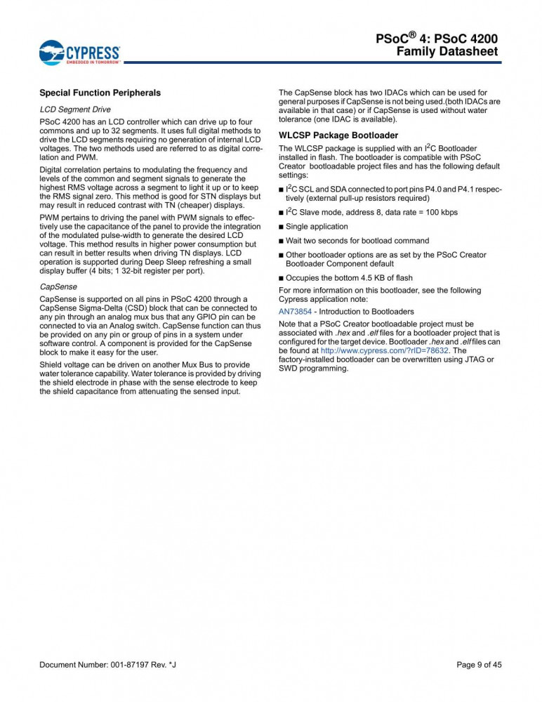 CY8C4245LQI-483 datasheet page 9