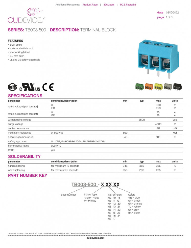 TB003-500-P02BE datasheet page 1