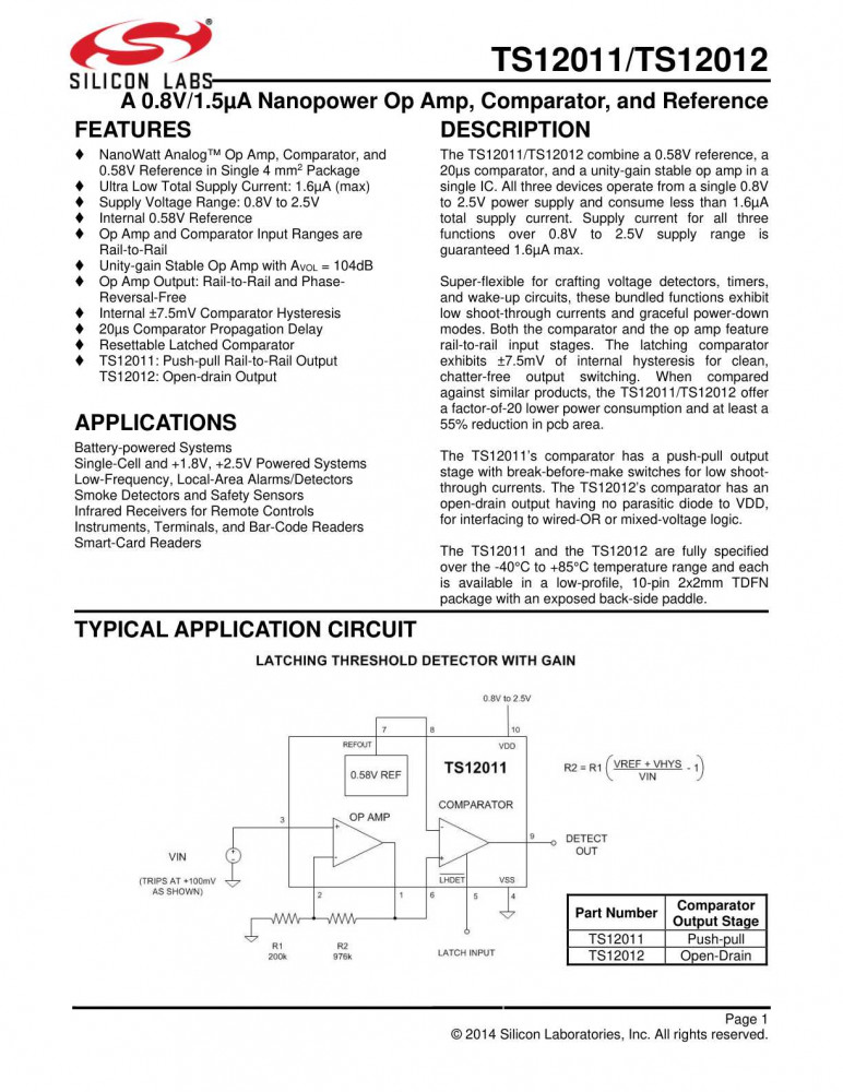 TS12012ITD1022T datasheet page 1