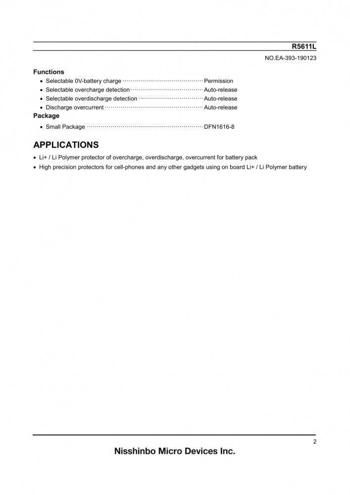 R5611L datasheet page 2