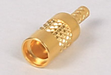 MMCX Plug, Straight, Crimp, RG-178/RG-196, Brass Body, Gold (Au) Plated, Bulk Bag, 50 Ohms