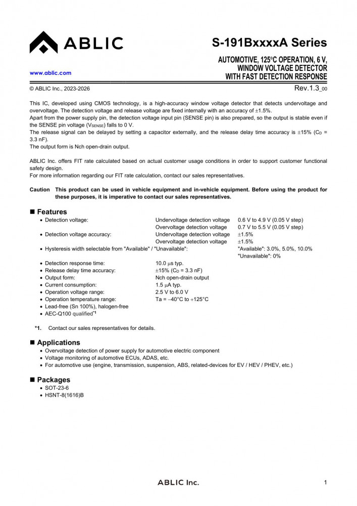 S-191BxxxxA document page 1