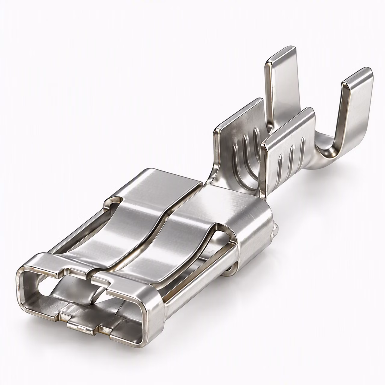 Panel Grounding Clip Crimp Terminal 42172, 18-16 AWG, 301 Stainless Steel, 0.89mm  Panel Thickness, 0.10mm  Dimension F