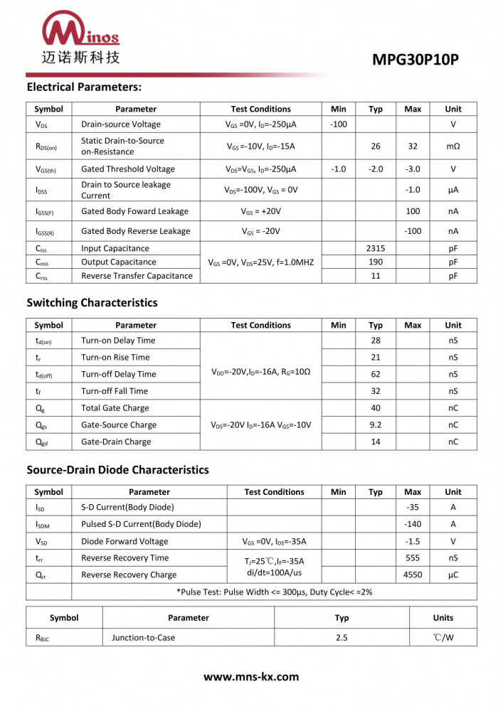 MPG30P10P datasheet page 2