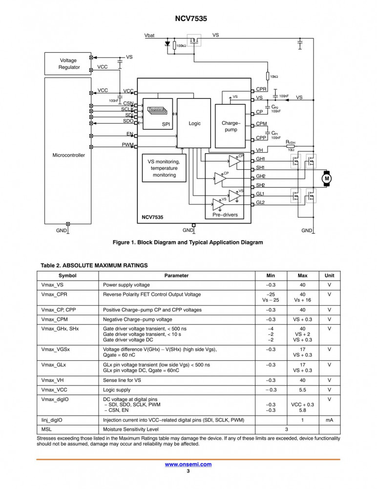 NCV7535 technical document page 3