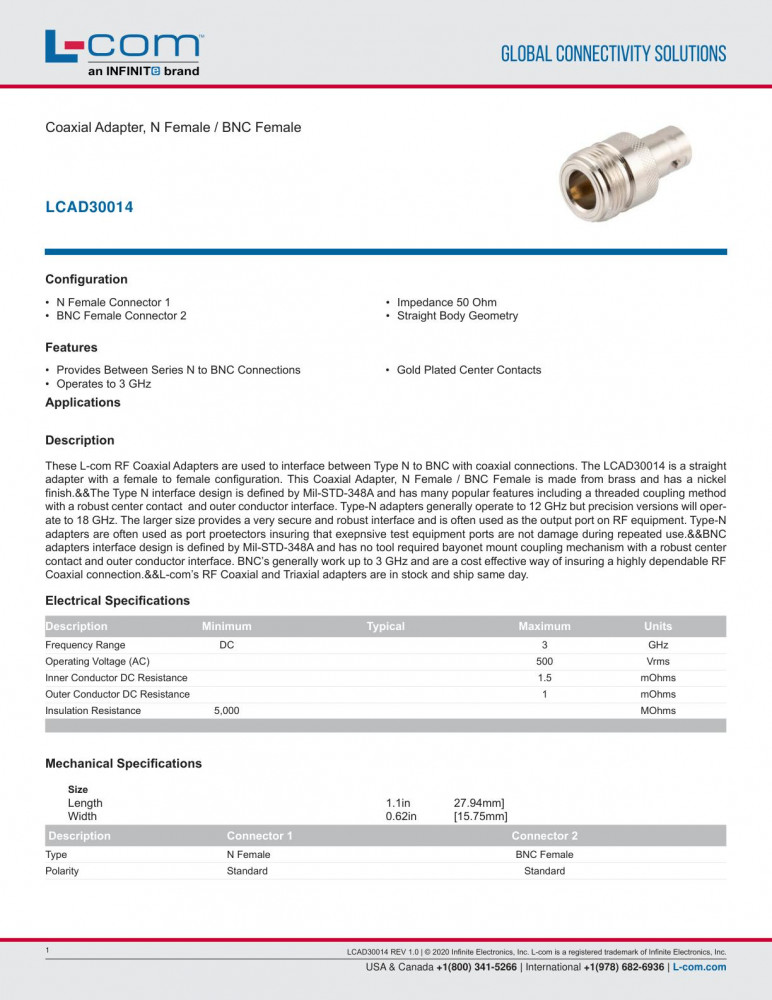 LCAD30014 datasheet page 1