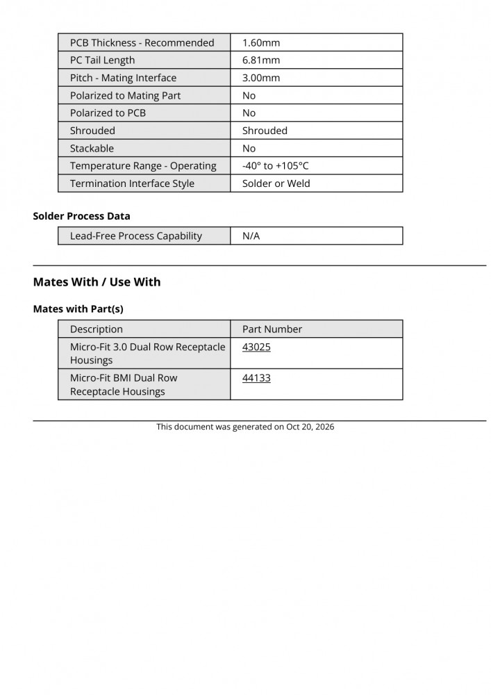 Technical document image 3 for MOLEX 442420006