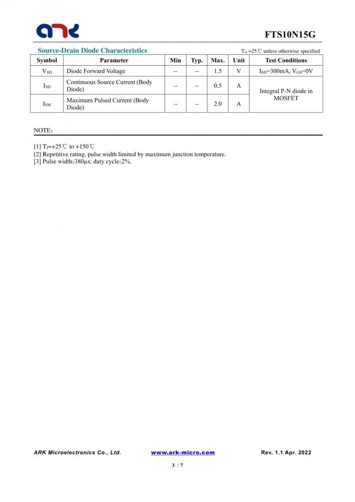 FTS10N15G datasheet page 3