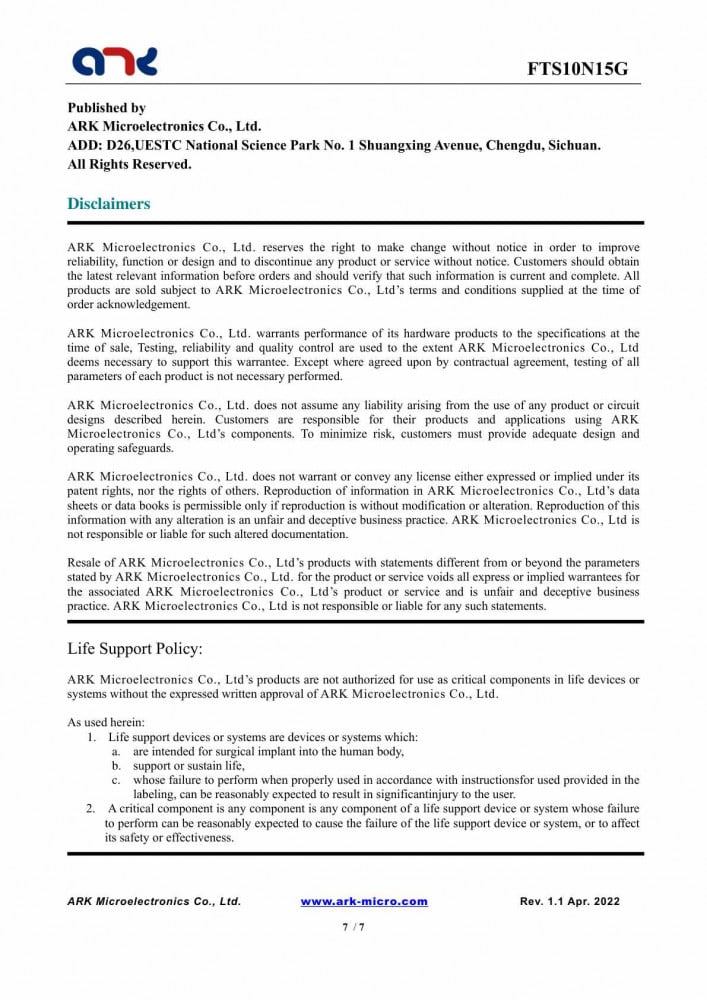 FTS10N15G datasheet page 7