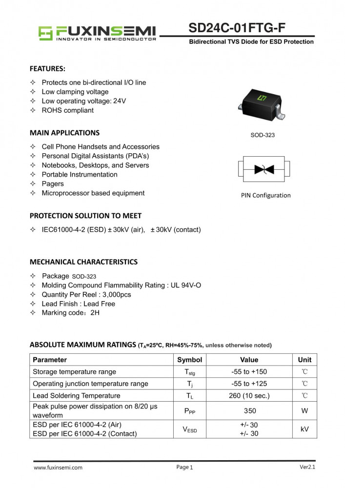SD24C-01FTG-F datasheet page 1