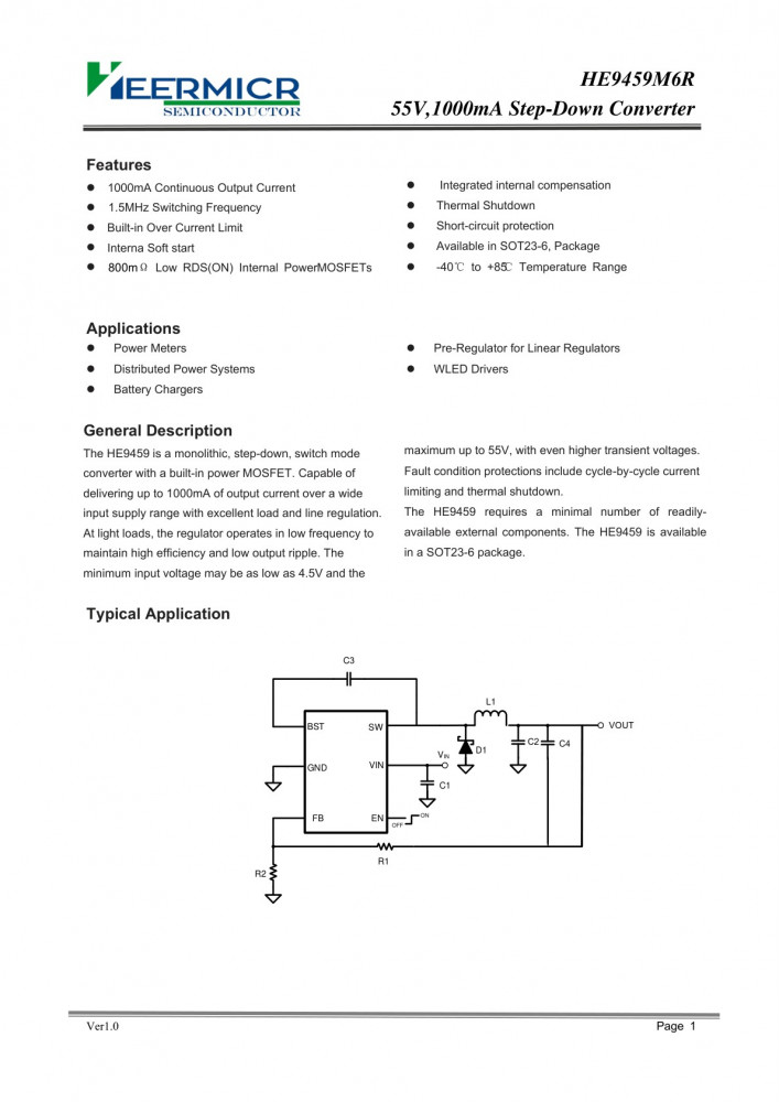 HE9459M6R datasheet page 1