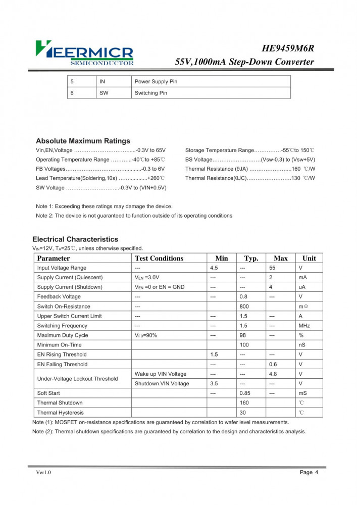 HE9459M6R datasheet page 4