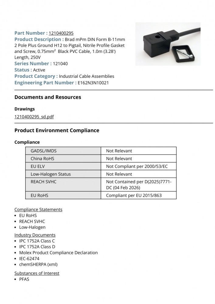 MOLEX drawing preview, page 1