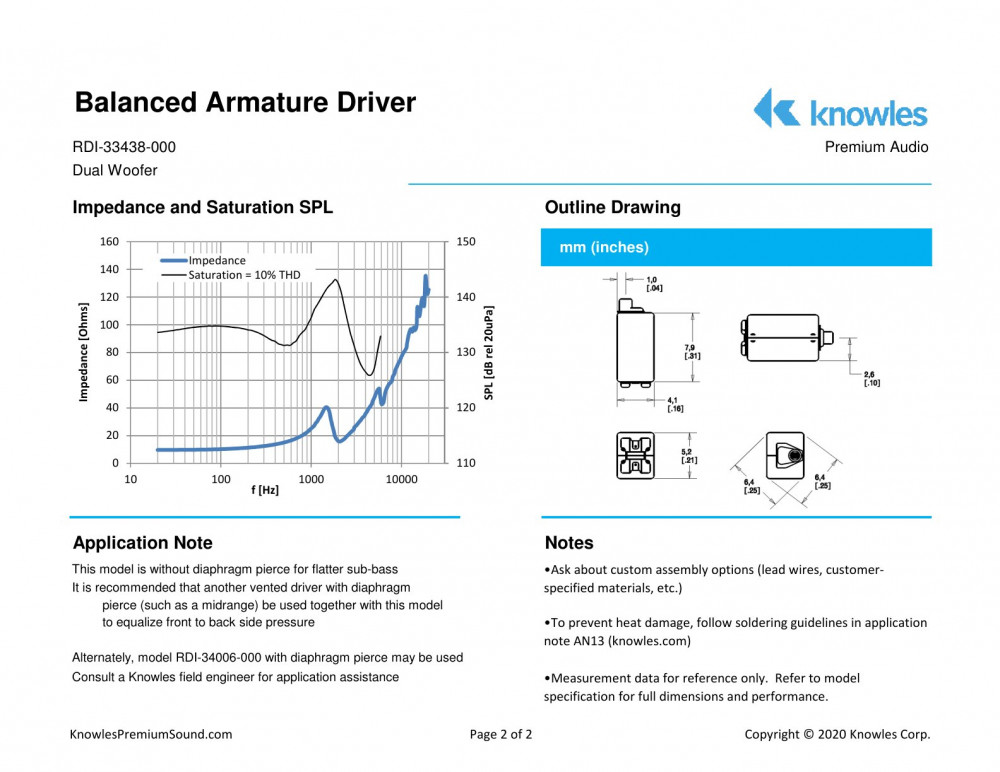 Knowles product document page 2