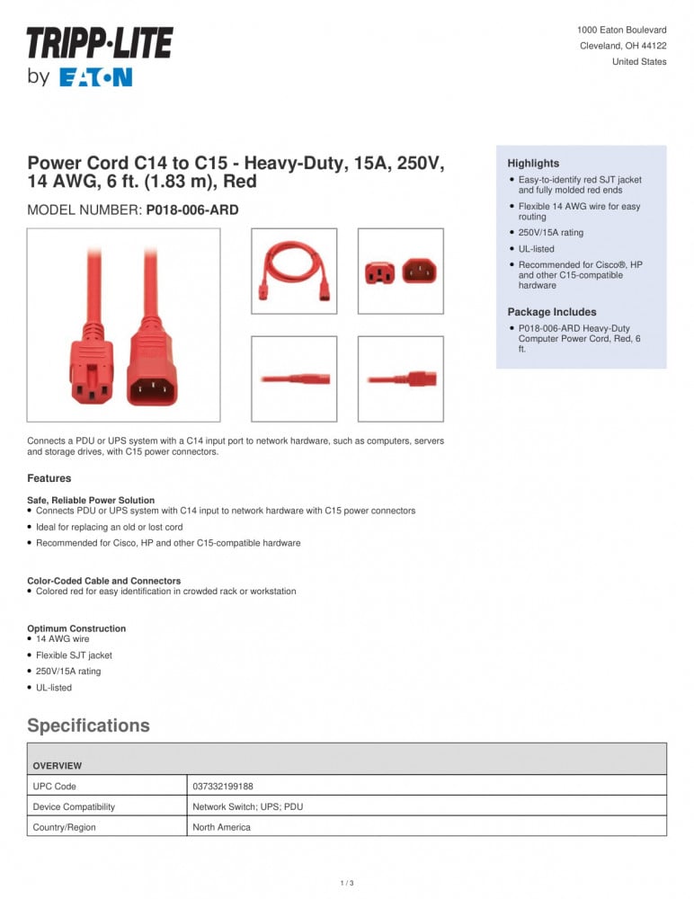 P018-006-ARD documentation page 1