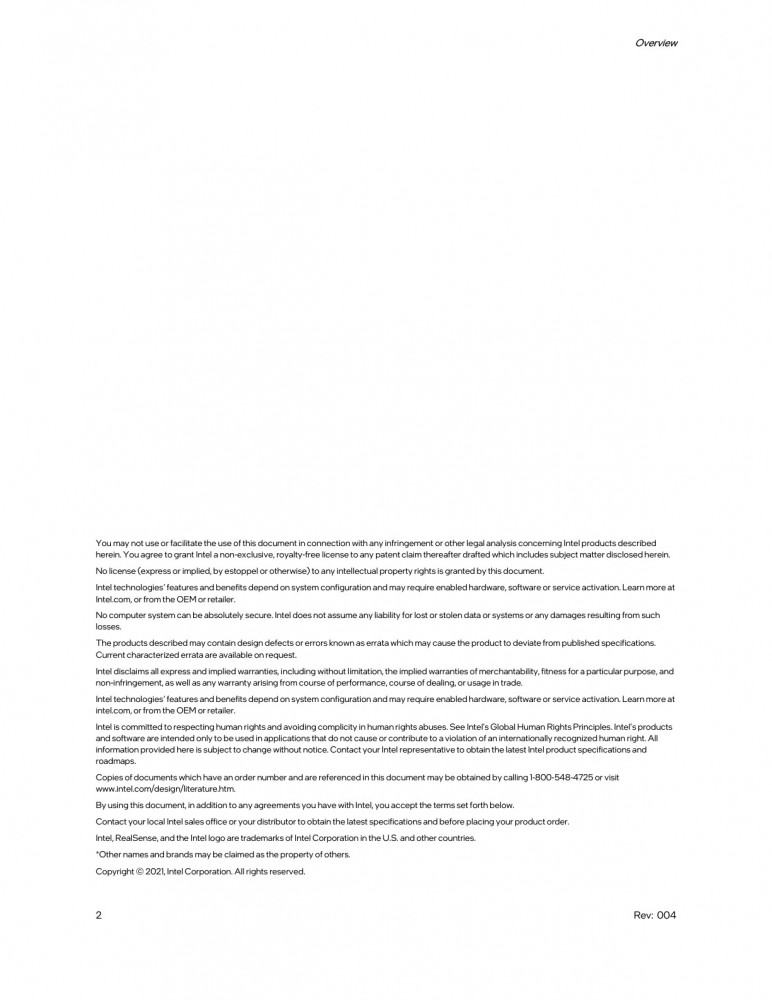 Intel RealSense ID datasheet page 2