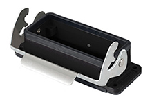 Heavy-Duty Harsh Environment (HE) Single Lever Bulkhead Mount Housing, Die-cast Aluminum, with 1 Lever, with Gasket, Size 48B «104x62», Black for sale