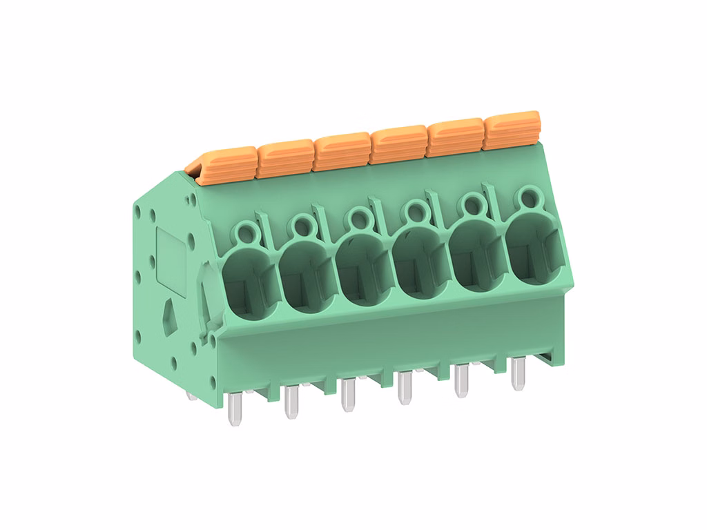 7.50mm Pitch Lever Activated Fixed Mount PCB Terminal Block, 35° Wire Entry, Bussed Terminals, 6 Circuits for sale