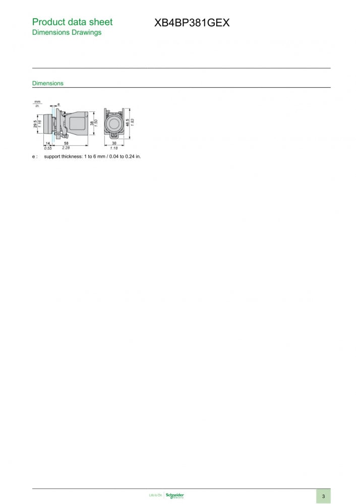 XB4BP381GEX technical document page 3