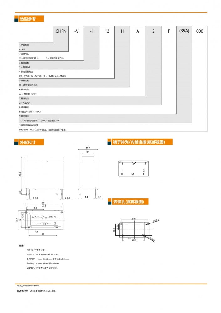 CHFN relay datasheet page 2