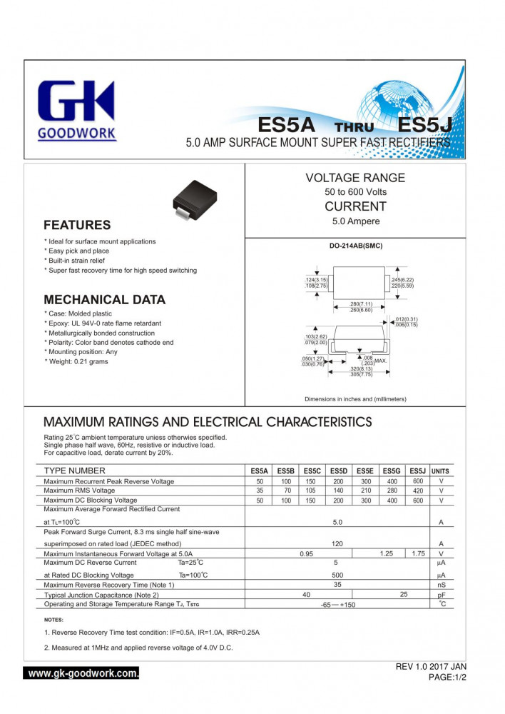 GOODWORK ES5D datasheet page 1