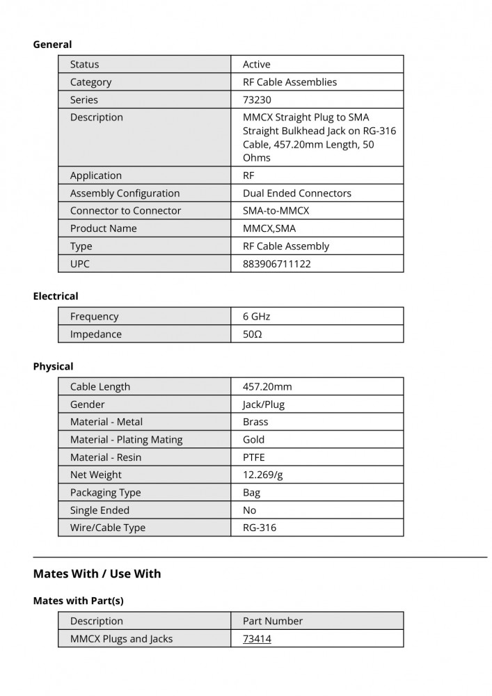 MOLEX 897616812 product drawing, page 2