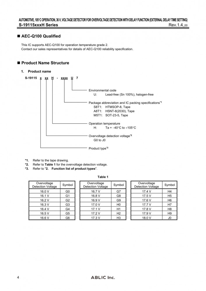 S-19115 series datasheet page 4