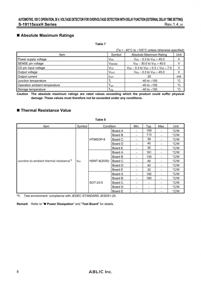 S-19115 series datasheet page 8