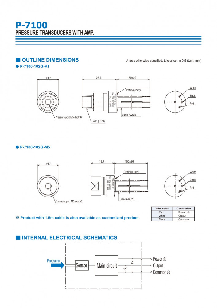Nidec P-7100 pressure sensor datasheet page 3