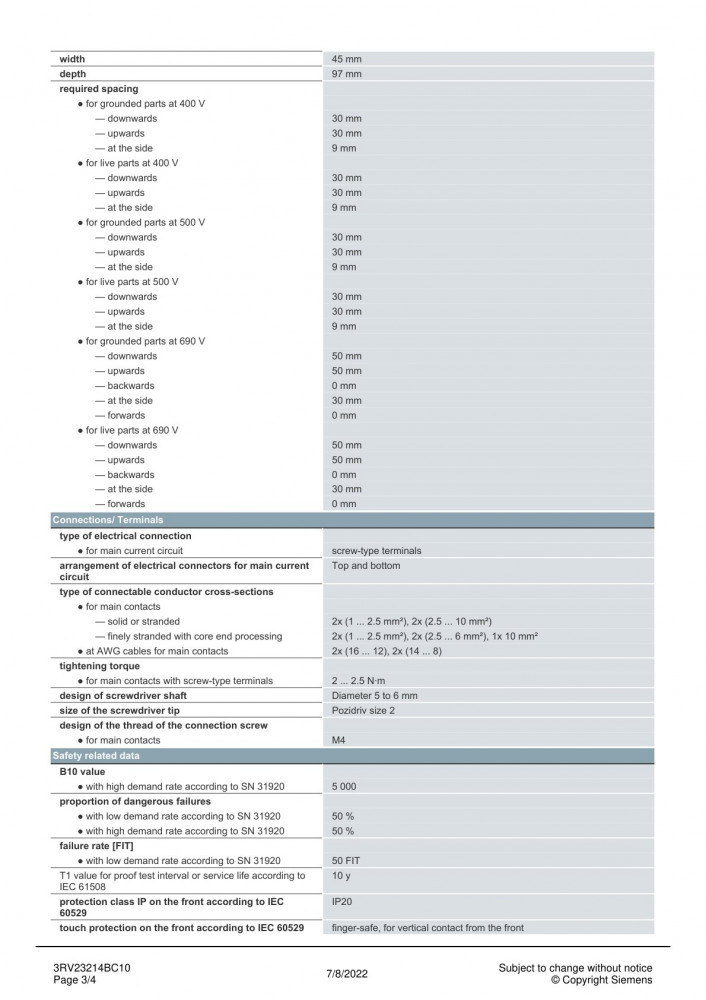 3RV23214BC10 technical document page 3