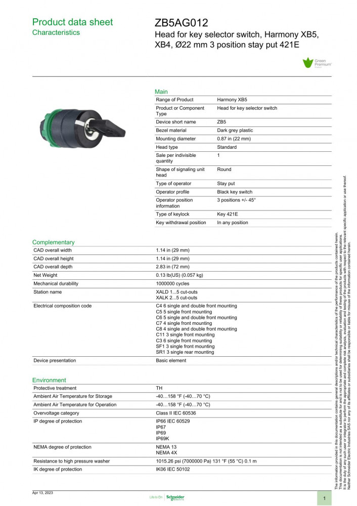 ZB5AG012 documentation page 1
