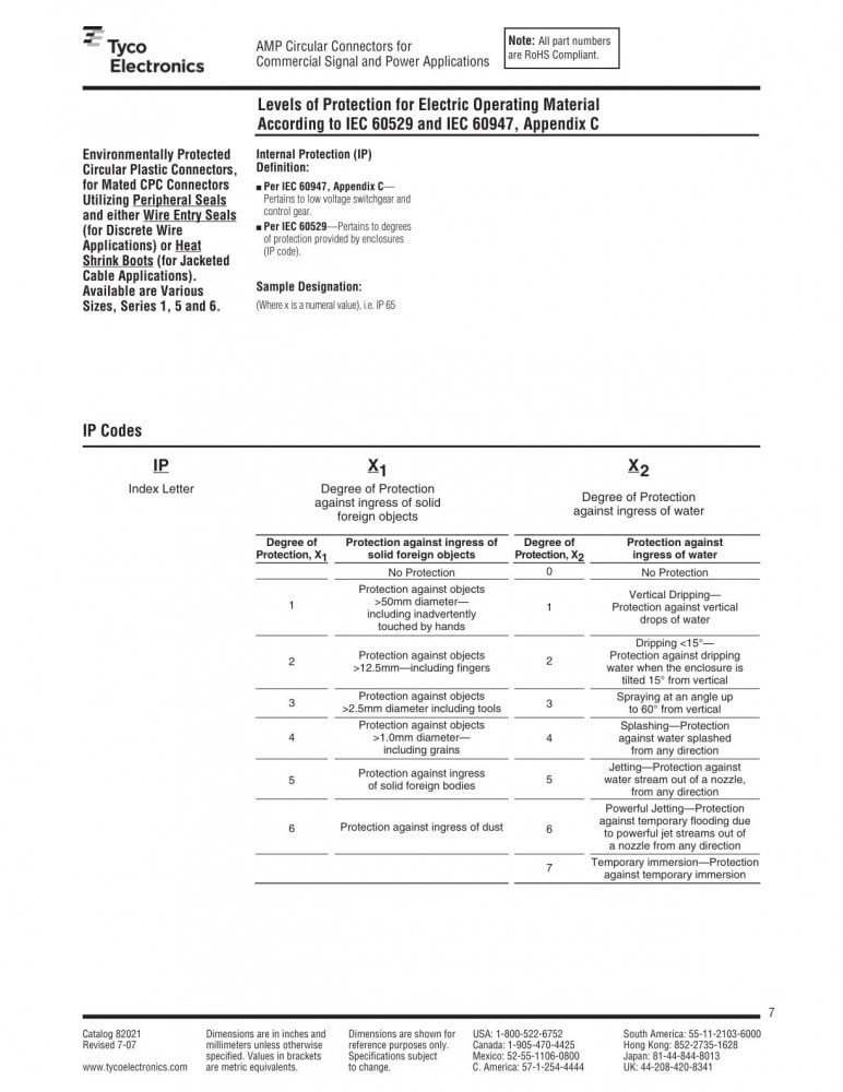 AMP circular connector catalog page 7