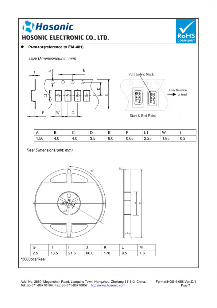 HOSONIC E1SB16E000005E specification page 7