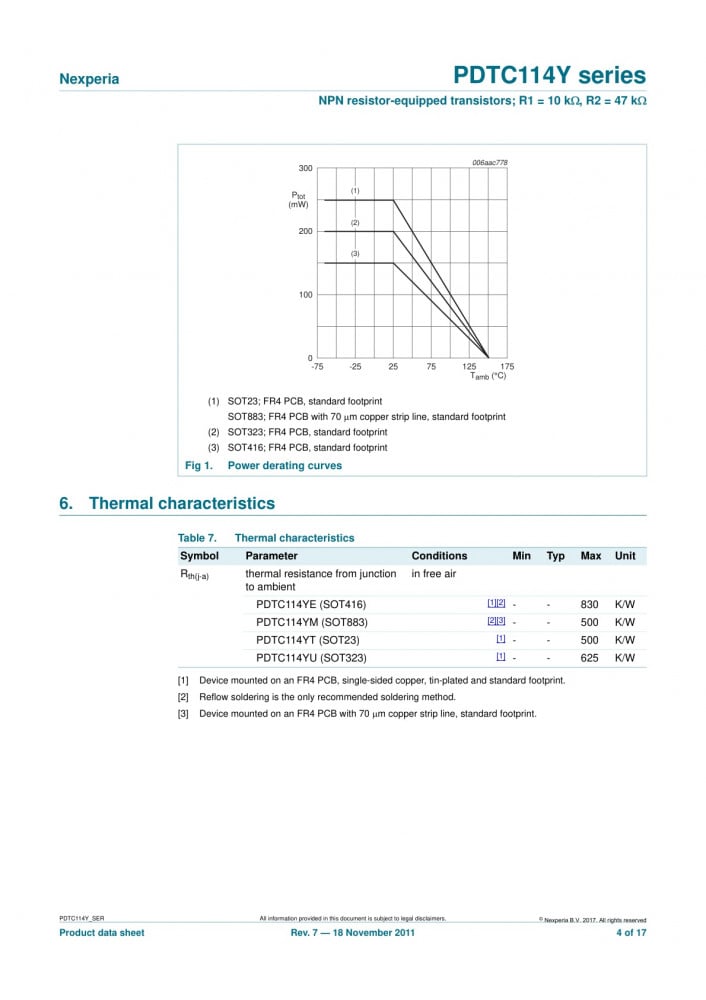 PDTC114YT datasheet page 4