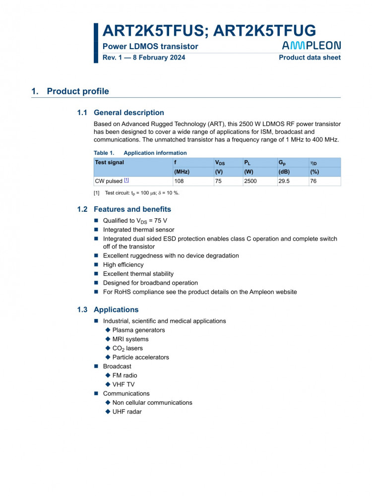 ART2K5TFUG datasheet page 1