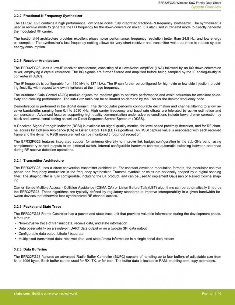 EFR32FG23 datasheet preview, page 10