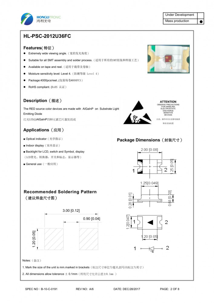 HL-PSC-2012U36FC datasheet page 2