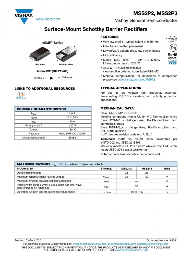 MSS2P datasheet preview, page 1