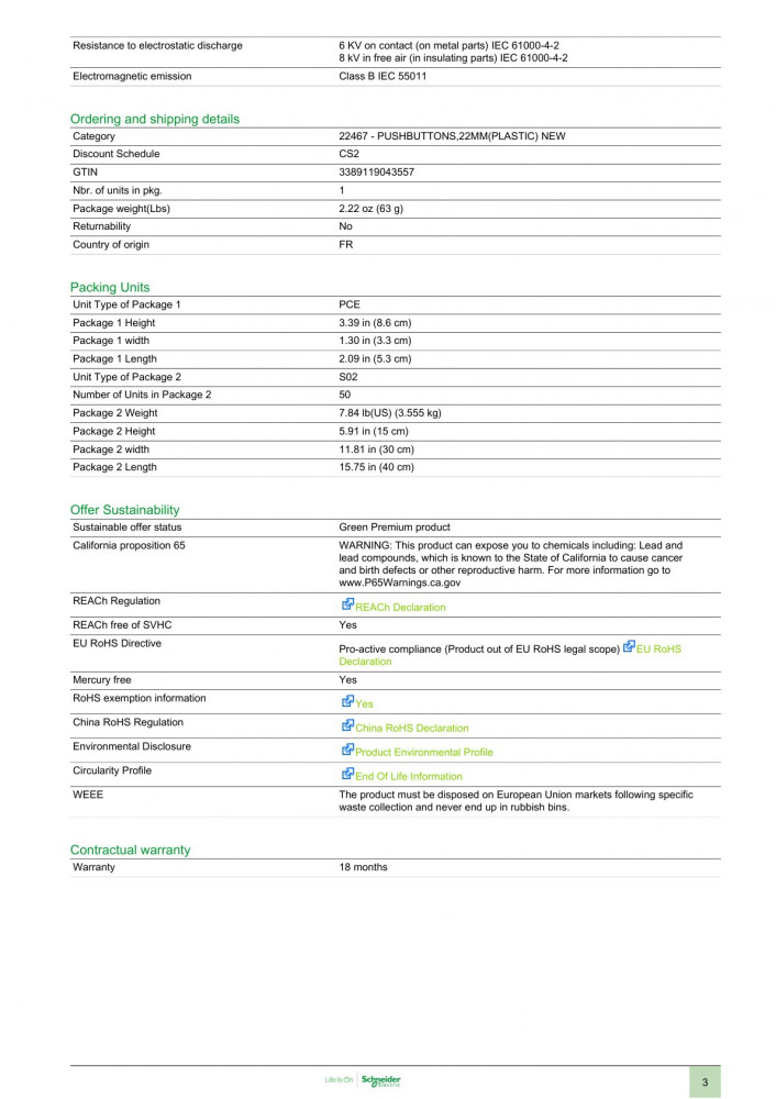 XB5AW73731G5 technical document page 3