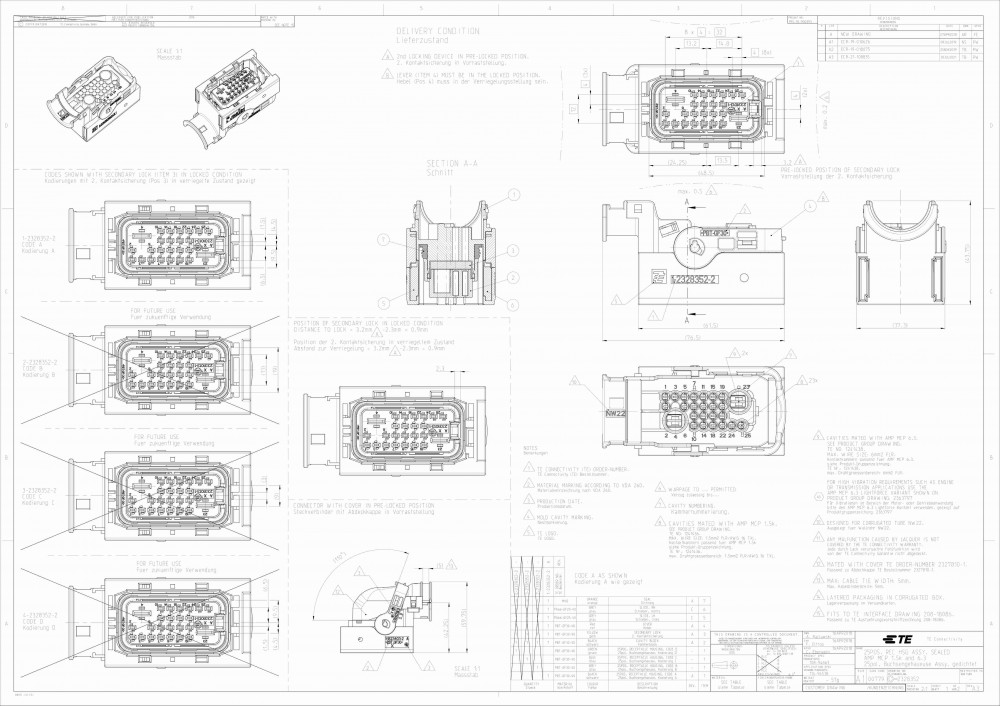 DEUTSCH 1-2328352-2 technical drawing page 1