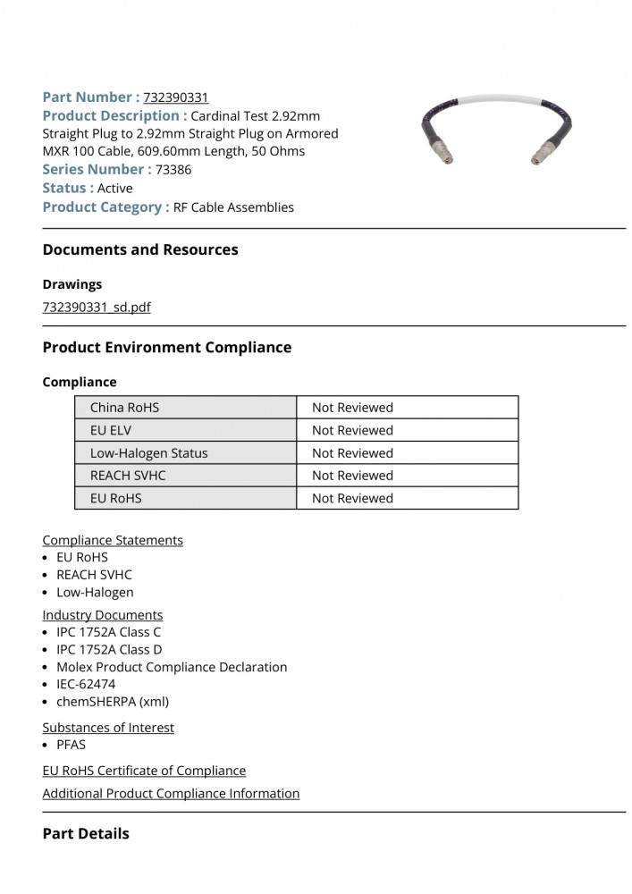 MOLEX 732390331 technical drawing preview, page 1